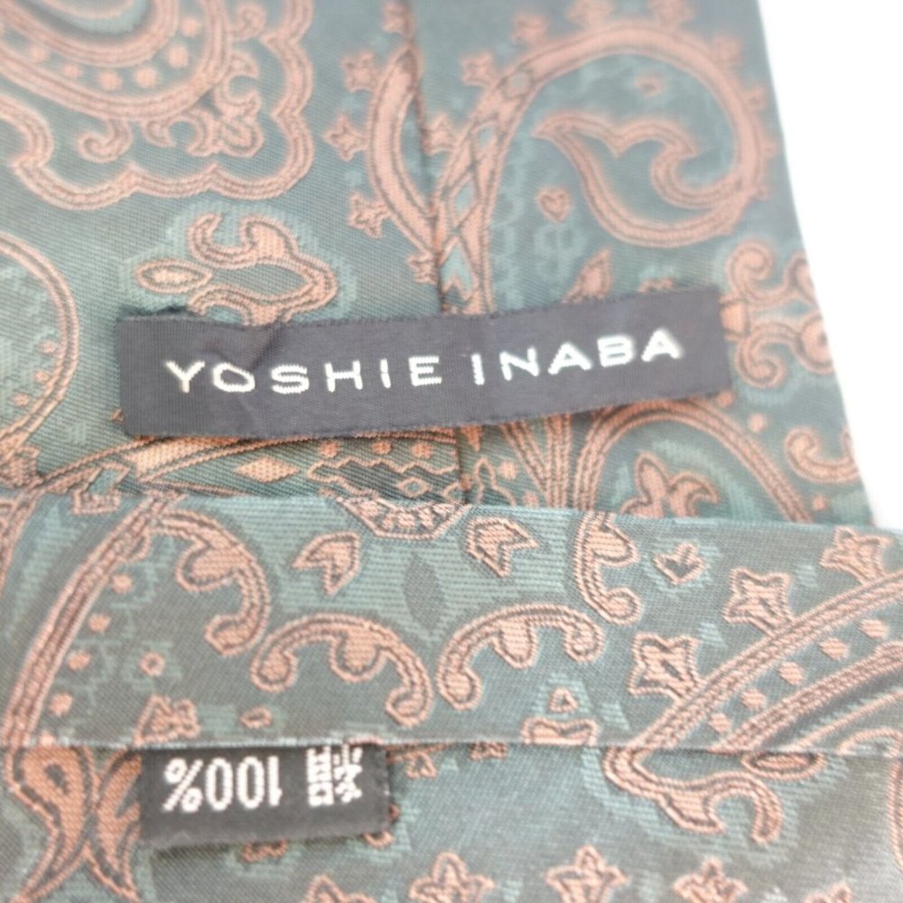 Yoshie Inaba Luxury Men's Seaweed Green Paisley Neckt… - Gem